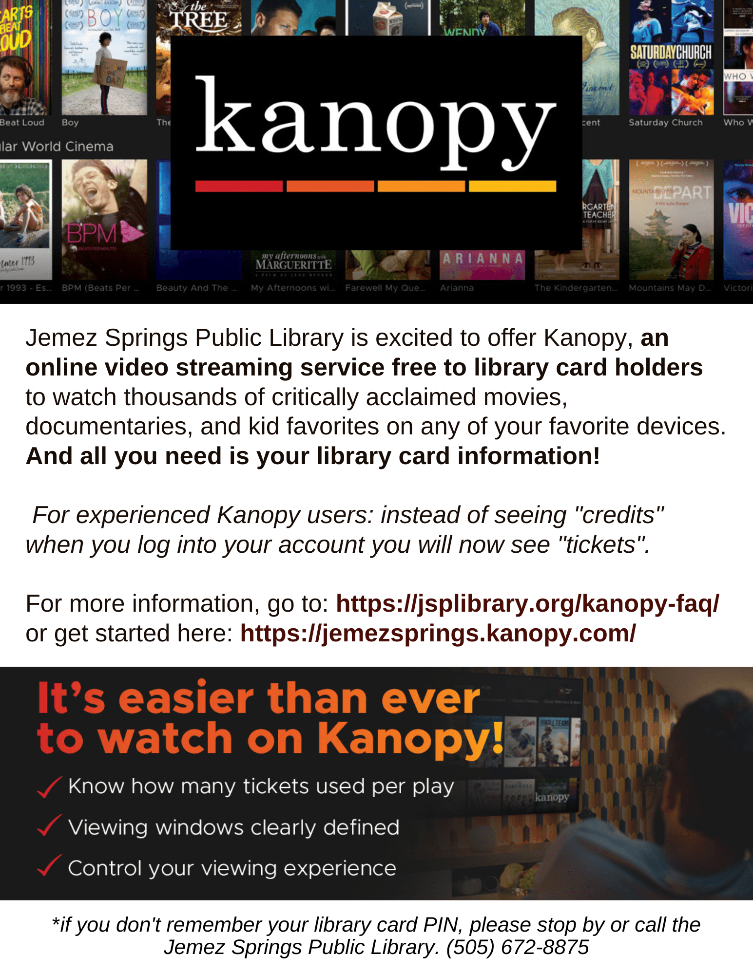 Kanopy – Streaming Video Free to You – Jemez Springs Public Library